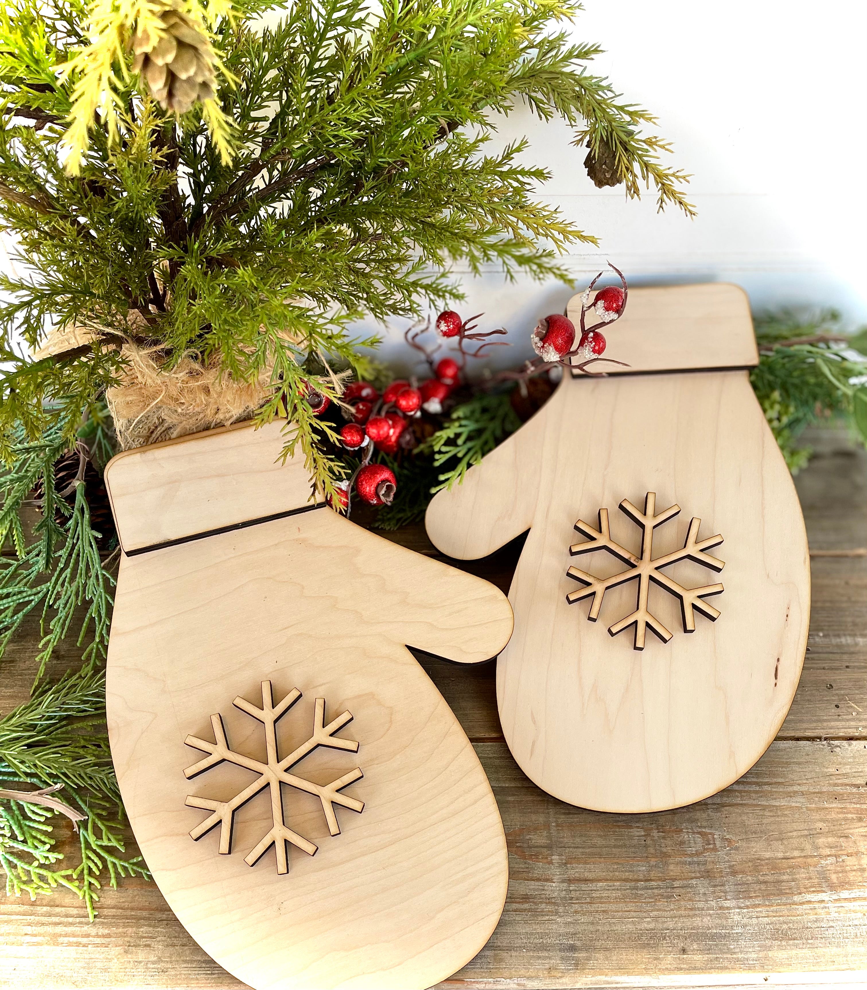DIY Wooden Mitten with Snowflake Door Hanger | Winter Craft Kit ...