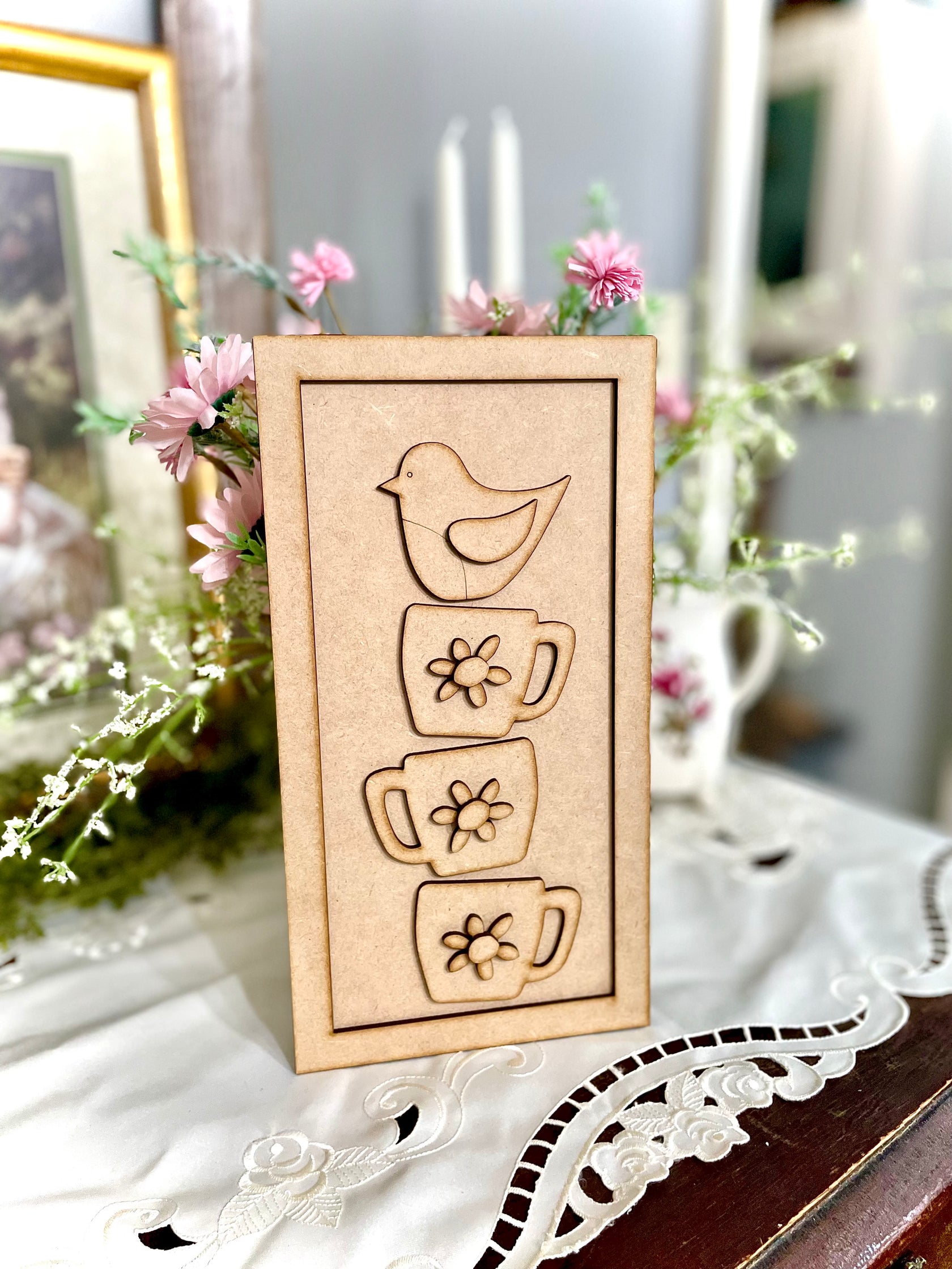 Spring Tea Cup Tower Frame - DIY Craft Kit – Burlap Kitchen