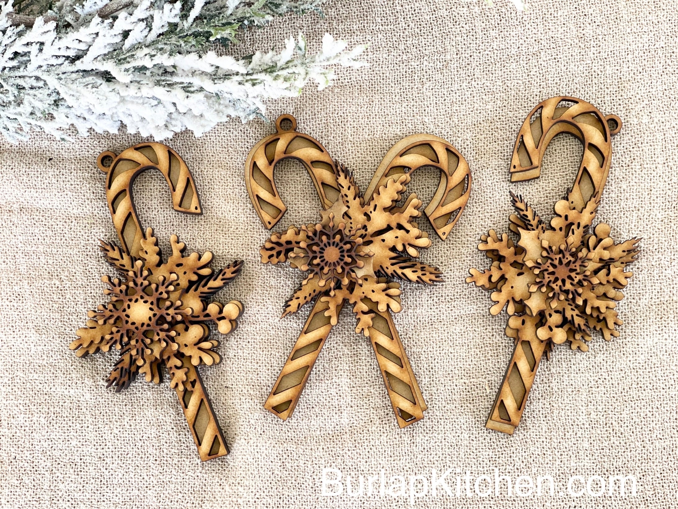 Detailed Candy Cane Ornaments, Set of 3 - (DIY Craft Kit) – Burlap Kitchen