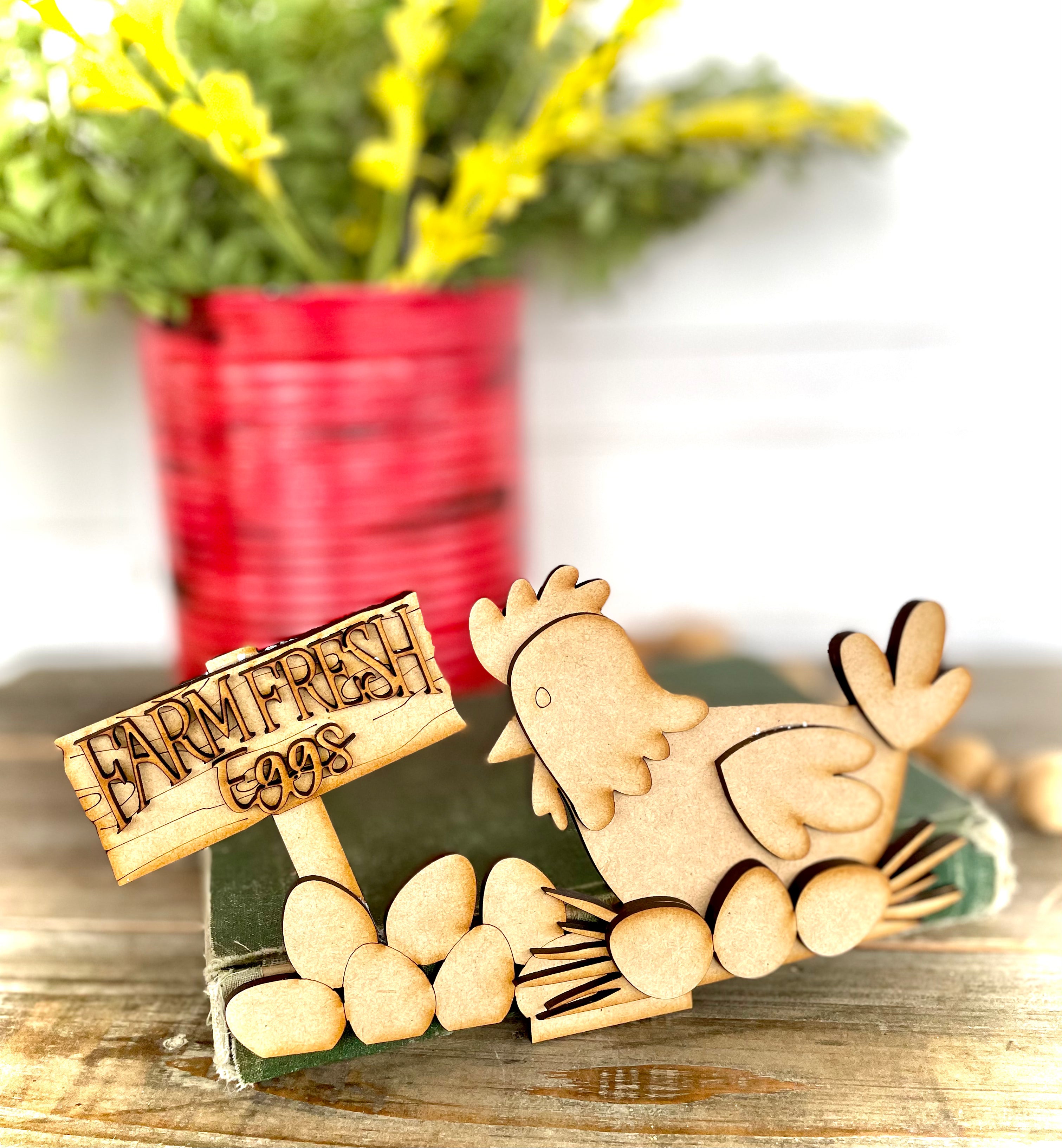 Farm Fresh Eggs & Hen DIY INSERT ONLY for interchangeable basket ...